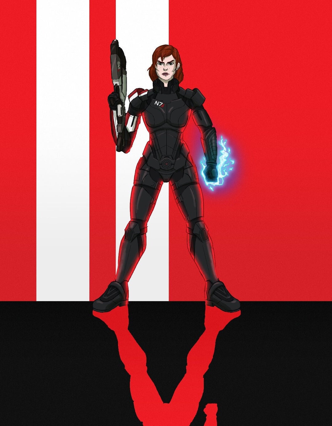 Mass Effect - Comander Shepard Print - Etsy
