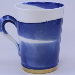 Fine Blue Medium Porcelain Cup With Gold Rim - Etsy