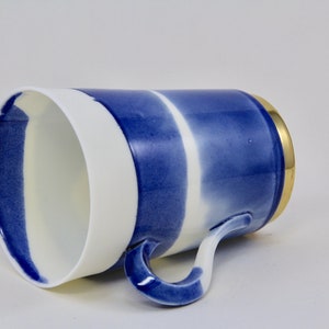 Fine Blue Medium Porcelain Cup With Gold Rim - Etsy