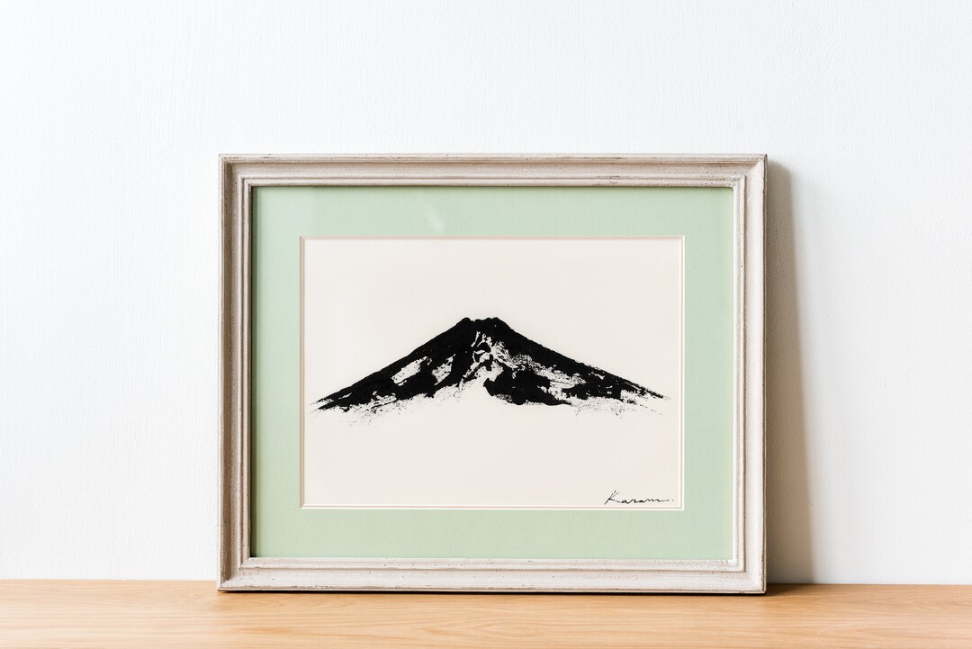 6x4 Inch Handmade Original Mount Fuji Painting /original Ink Painting ...