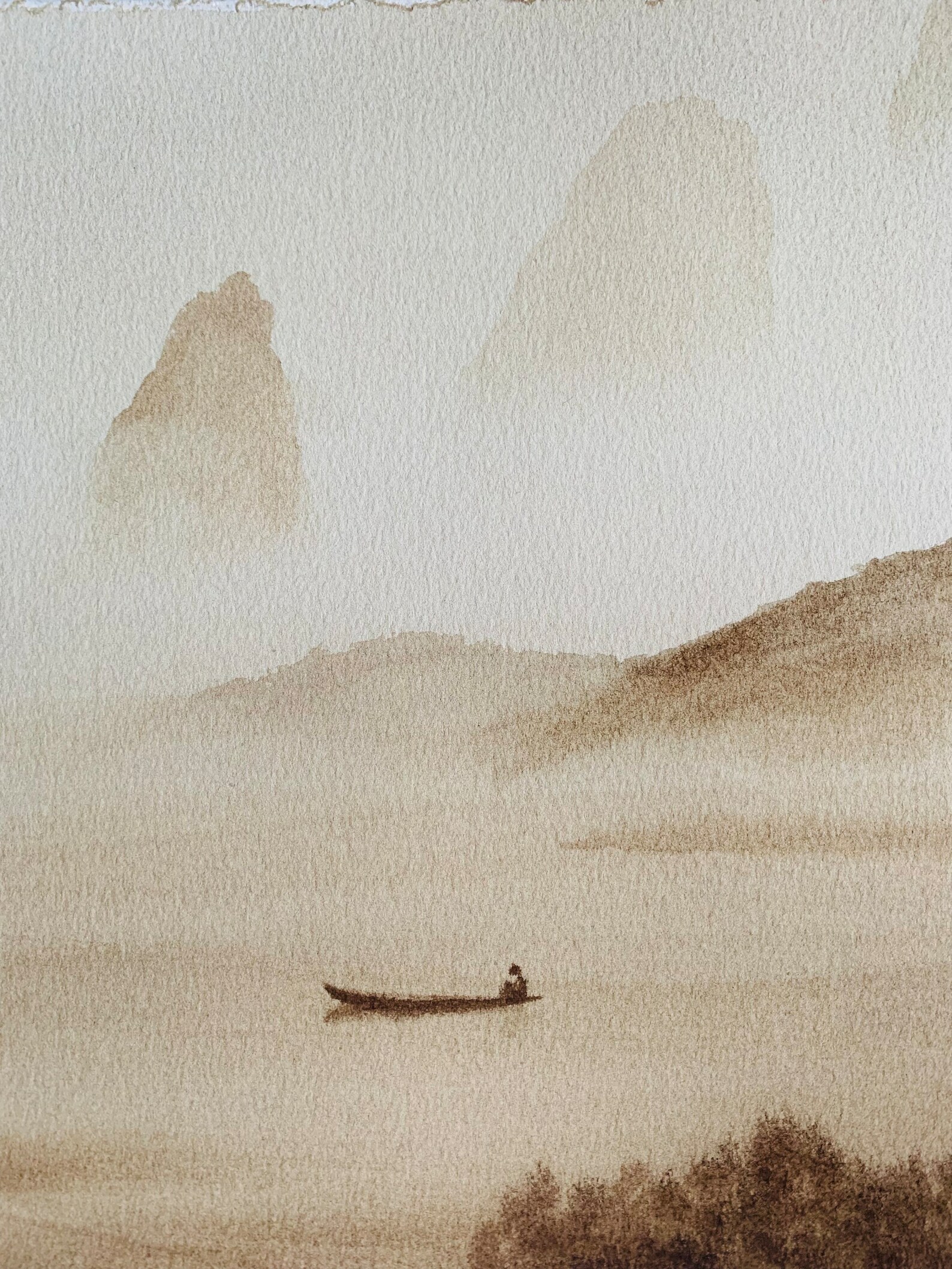 16x9 Inch Handpainted/original Watercolor Painting on Thick Cotton ...