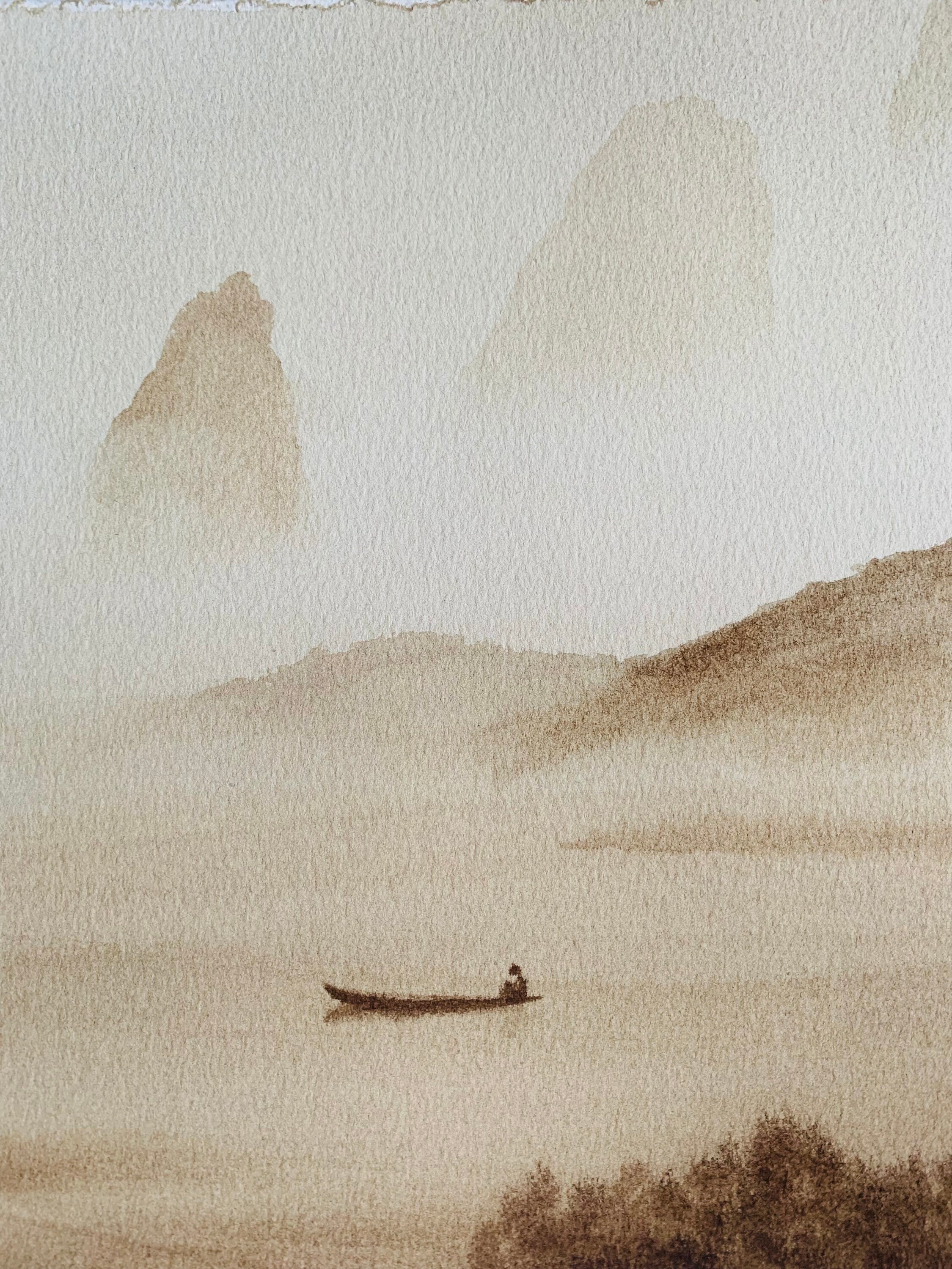 16x9 Inch Handpainted/original Watercolor Painting on Thick Cotton ...
