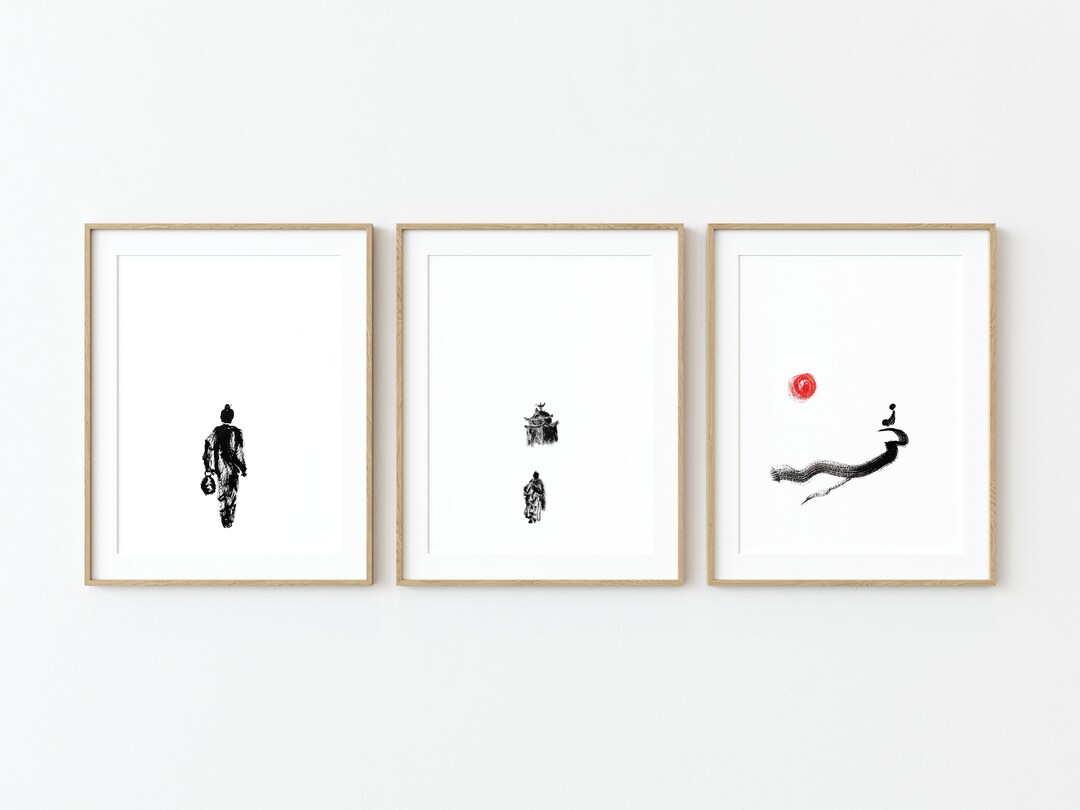 Set of 3 Monk Art Prints / Original Watercolor Giclee Prints ...