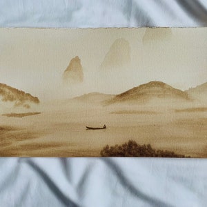 16x9 Inch Handpainted/original Watercolor Painting on Thick Cotton ...