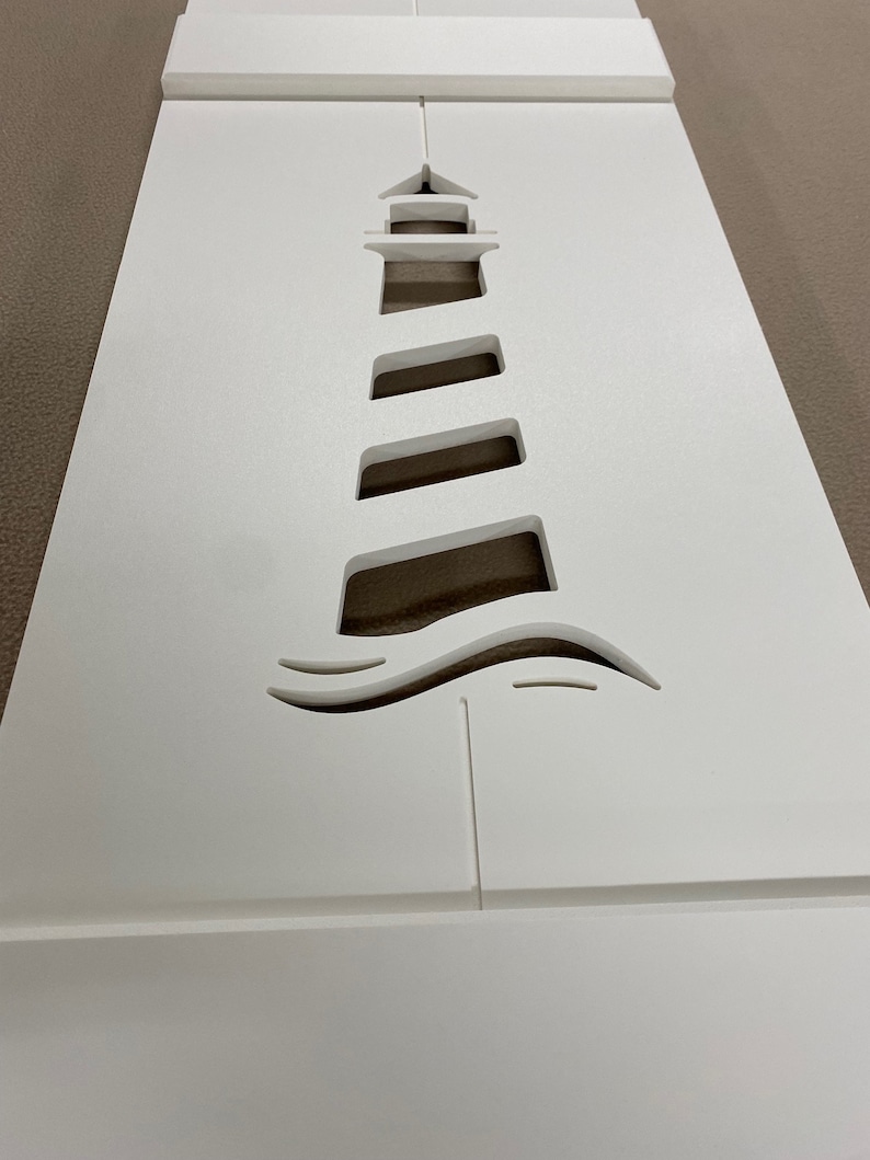 Nautical Lighthouse Shutter – PVC Exterior Window Decor for Beach Homes ...