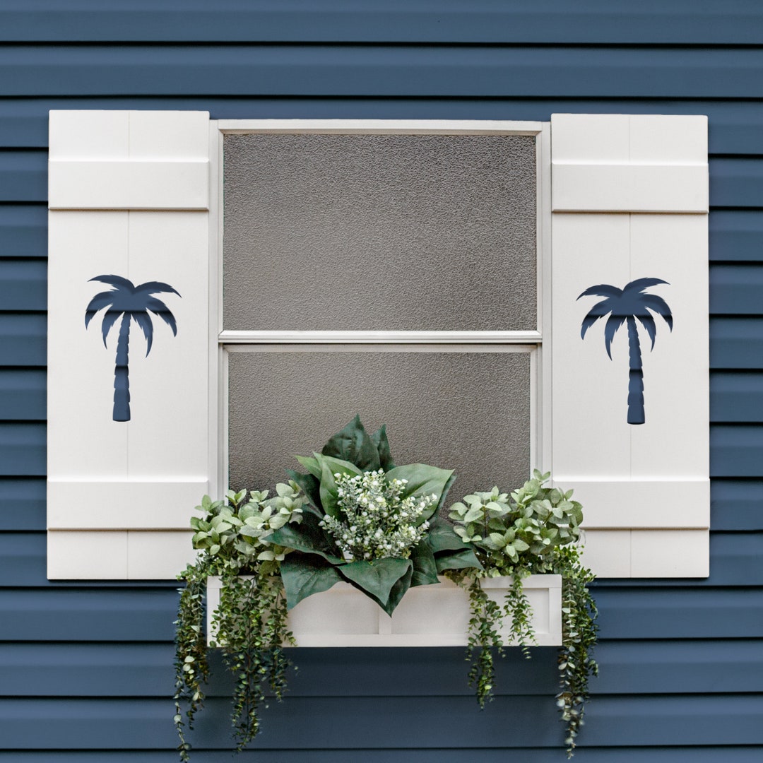 PVC Outdoor Exterior Shutter Board and Batten Palm Tree, Sold ...