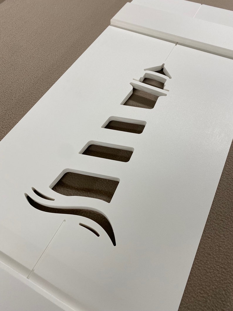 Nautical Lighthouse Shutter – PVC Exterior Window Decor for Beach Homes ...