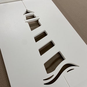 Nautical Lighthouse Shutter – PVC Exterior Window Decor for Beach Homes ...