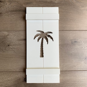 PVC Outdoor Exterior Shutter Board and Batten Palm Tree, Sold ...
