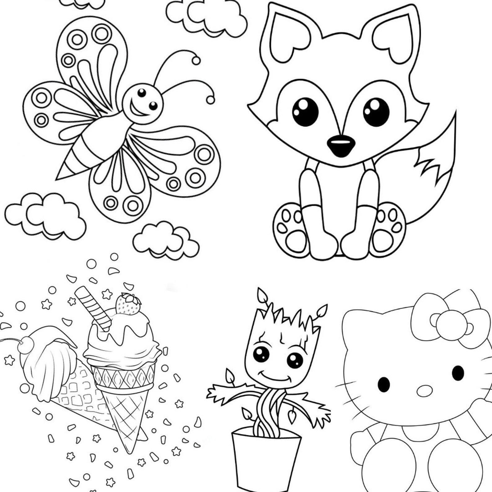 Colouring Sketches Pages PDF for Kids Toddlers Babies. - Etsy