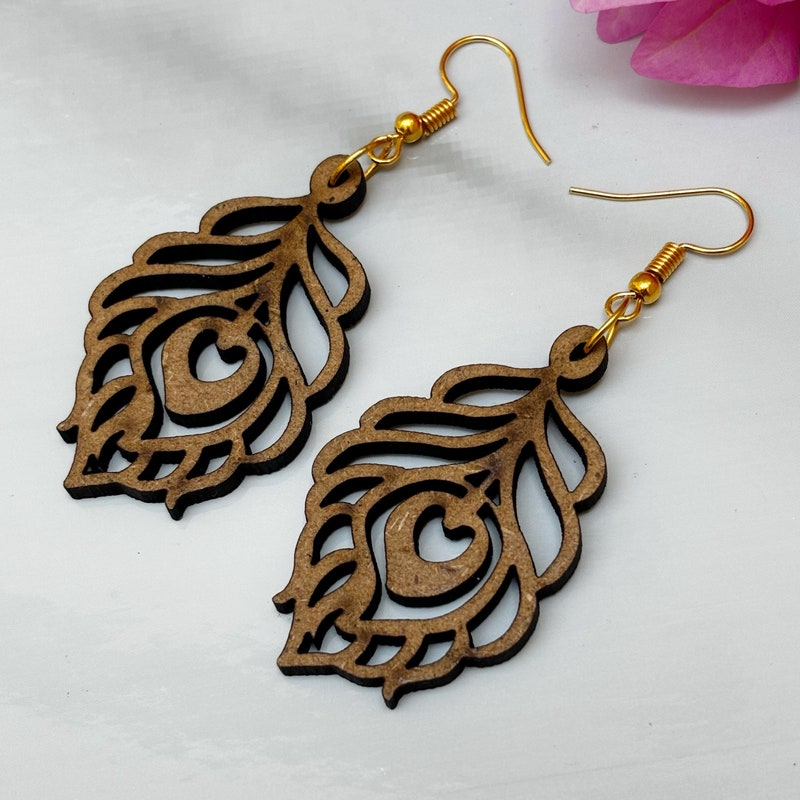 Wooden Earrings - Etsy