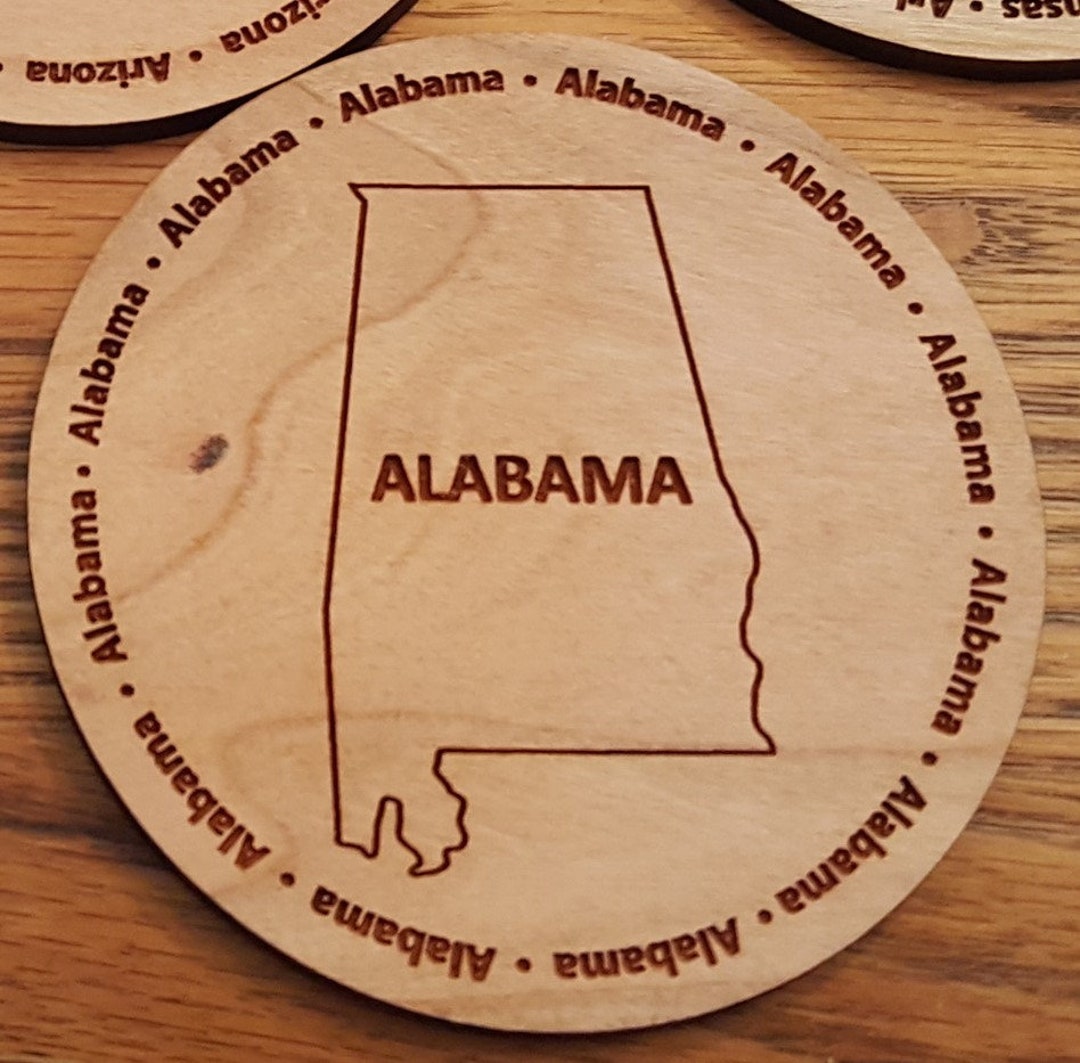 Free Shipping State Shaped Coasters Alabama Toflorida 50 States - Etsy