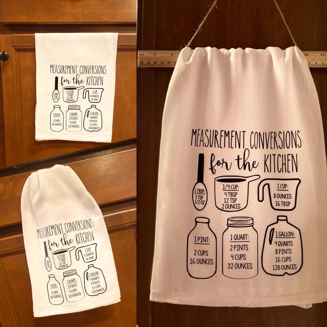 Kitchen Measurement Towel Kitchen Conversions Towel Flour - Etsy