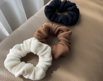 Jumbo Two Colour Handmade Crochet Scrunchie - Etsy