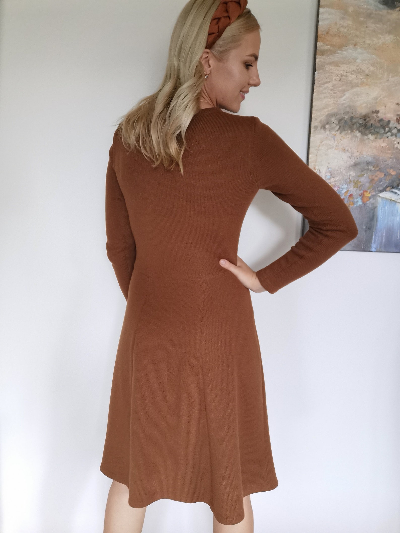 Merino Wool Dress for Women Feminine Sweater Dress Knee - Etsy