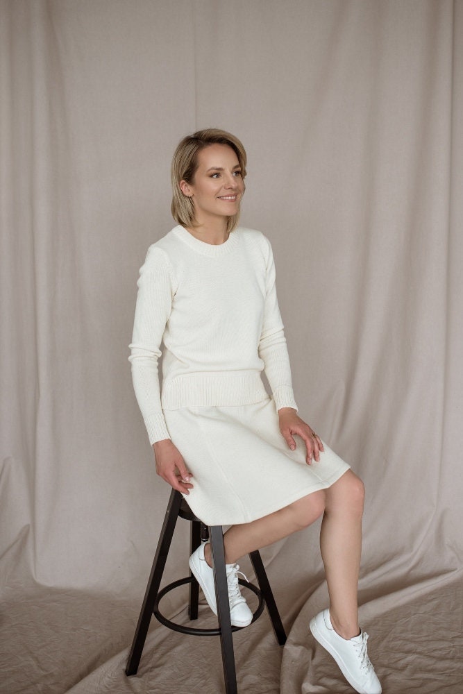 Merino Wool Set Knitted Merino Wool Sweater Knitted Merino - Etsy