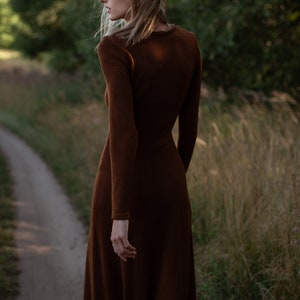 Knitted Merino Wool A-line Dress: Handmade Midi Sweater Tunic - Etsy