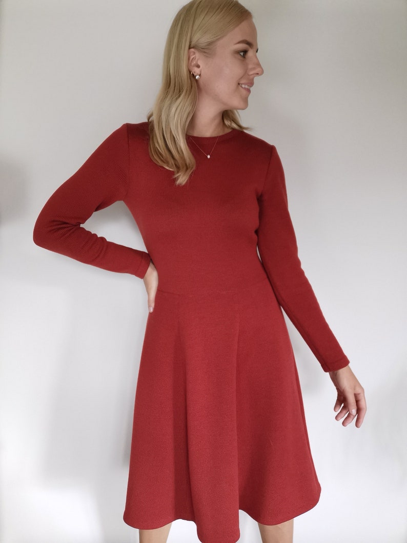 Merino Wool Dress for Women Feminine Sweater Dress Knee - Etsy