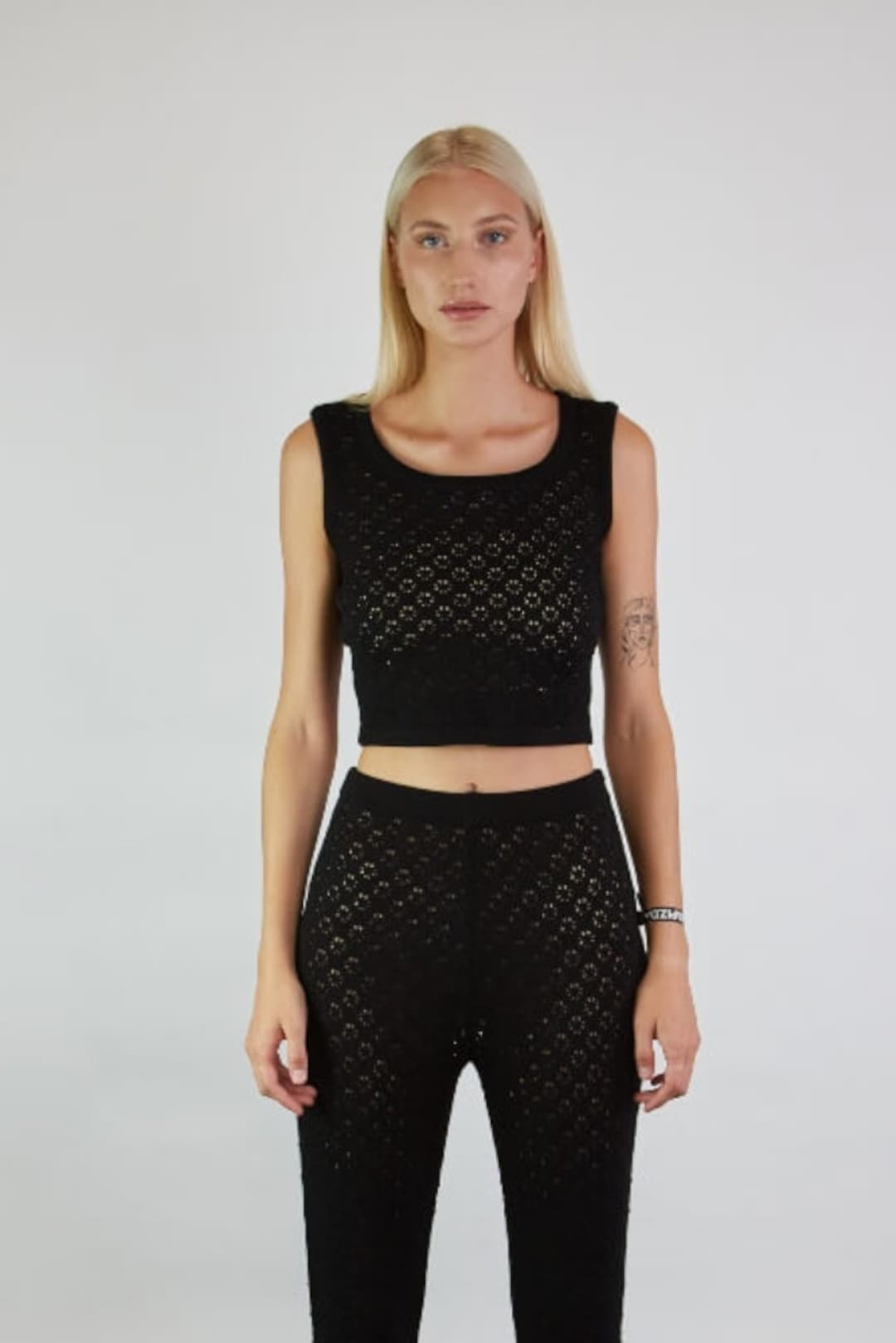 Hand Knit Merino Wool Crop Top: Pointelle Lace Tank - Etsy