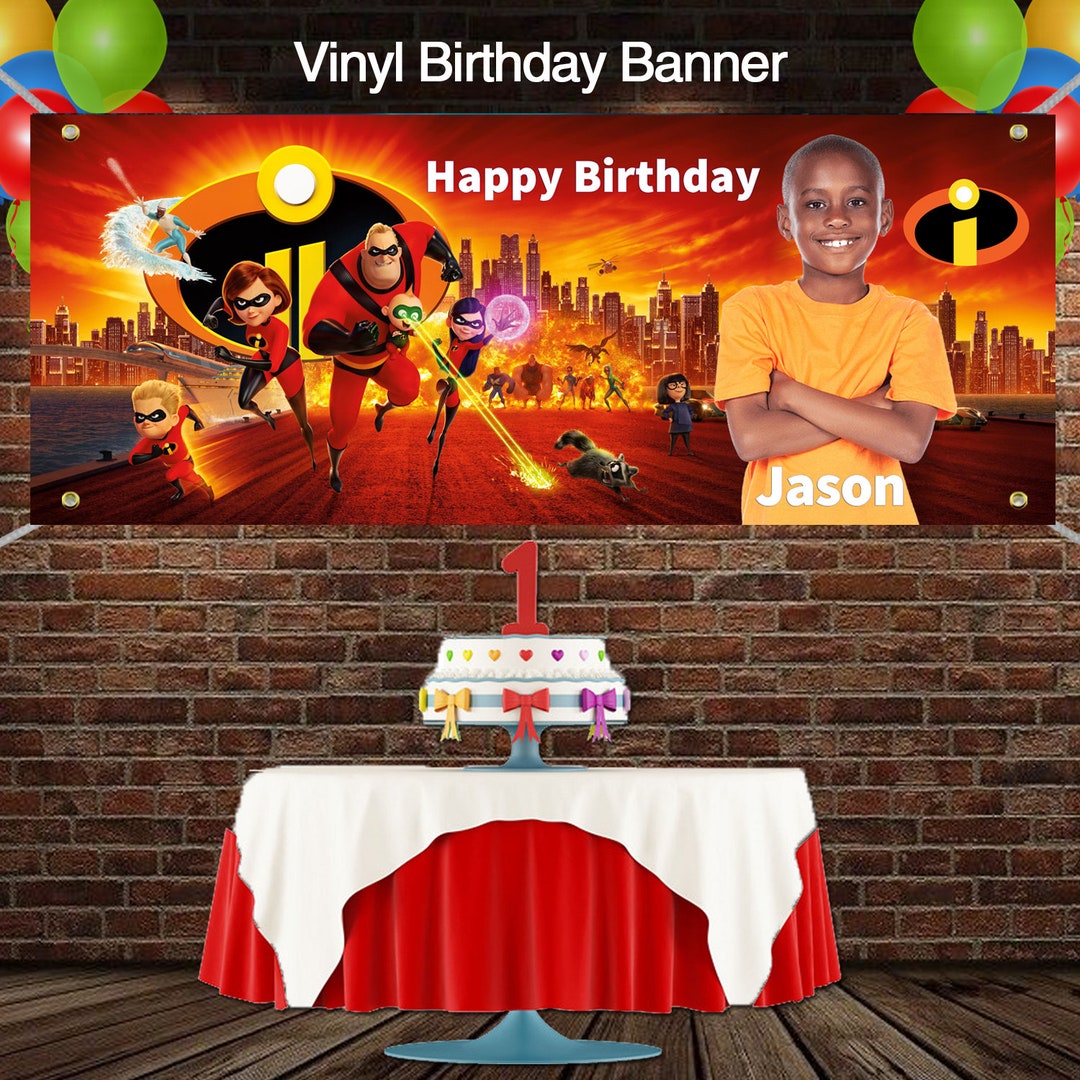 Custom Incredibles Birthday Vinyl Banner, Incredibles Party Banner ...