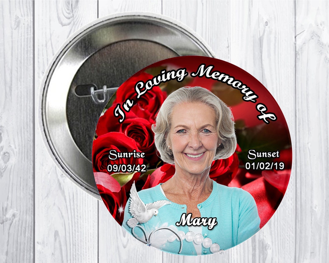 Custom Memorial Buttons, Custom Funeral Buttons, Custom Funeral Pin, in ...