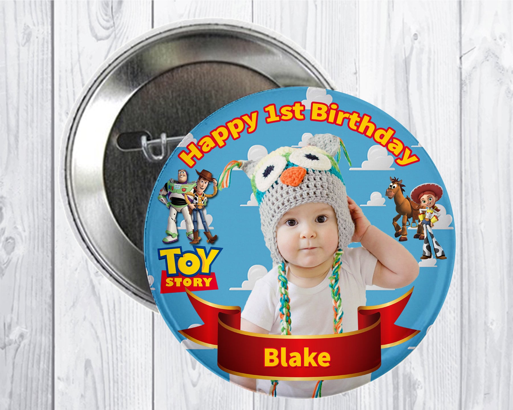 Custom Toy Story Birthday Button Set of 3, Toy Story Party, Custom ...