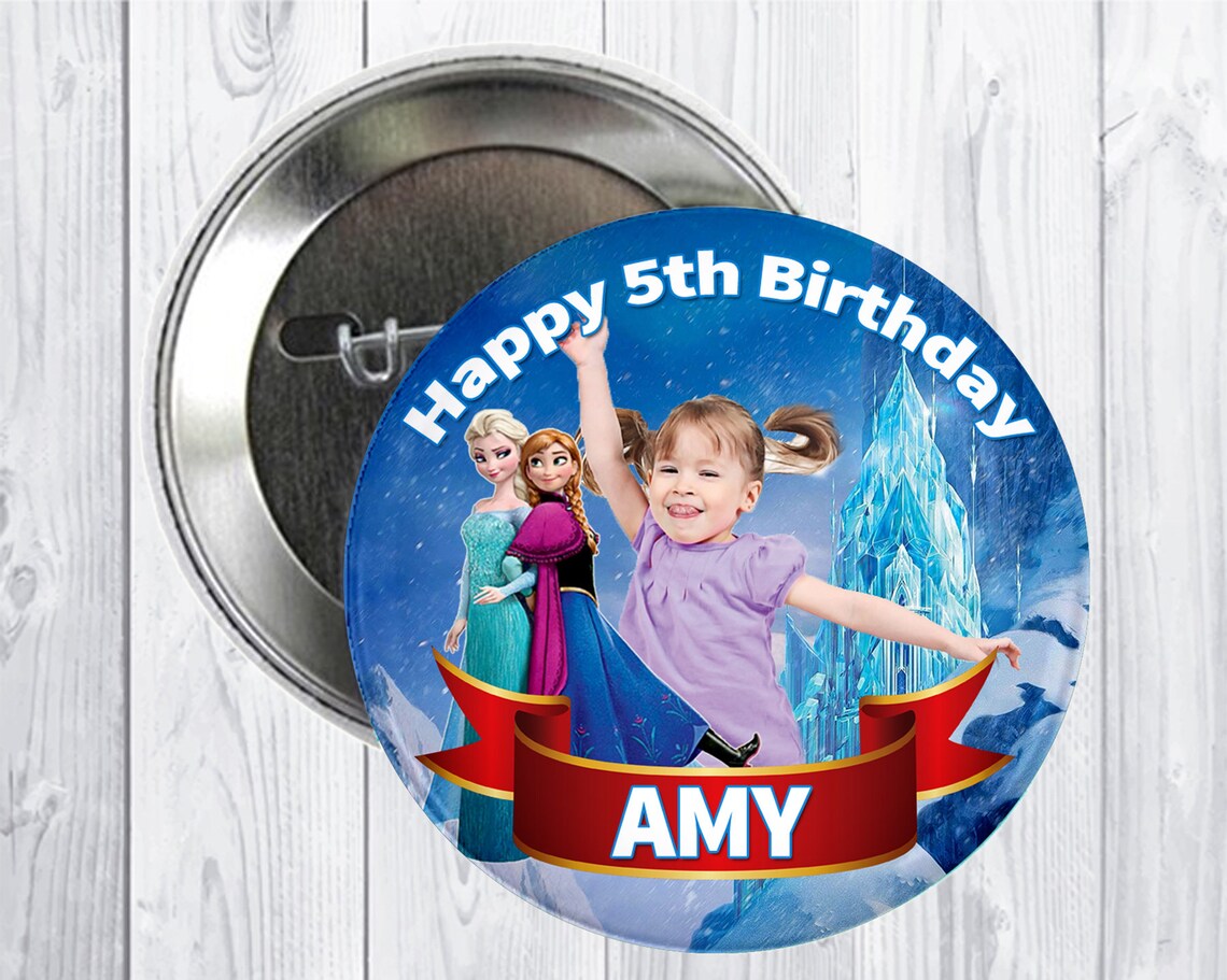 Personalized Frozen Birthday Button, Custom Birthday Pin - Etsy