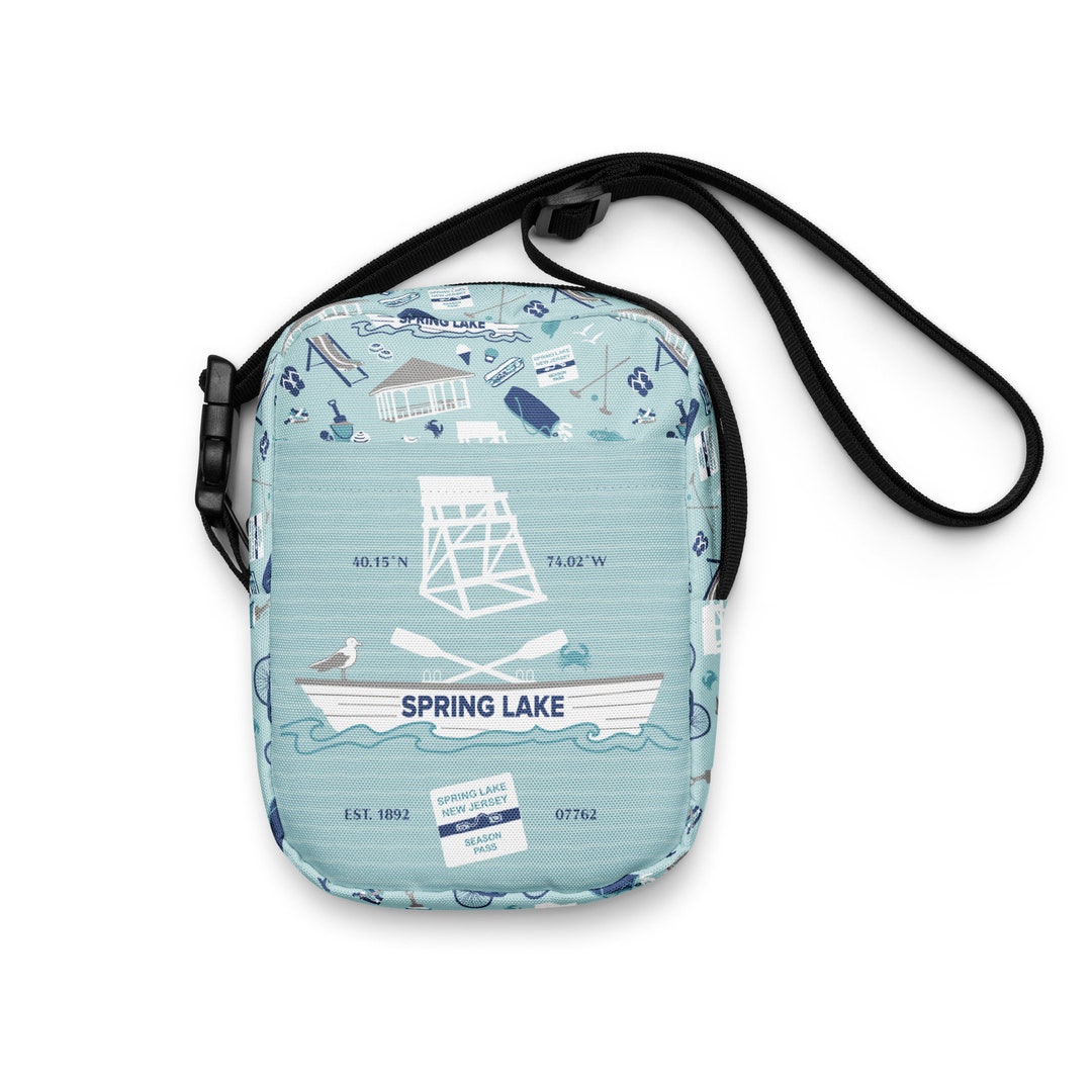 Spring Lake NJ Utility Crossbody Bag, Adjustable Strap Purse for Beach ...