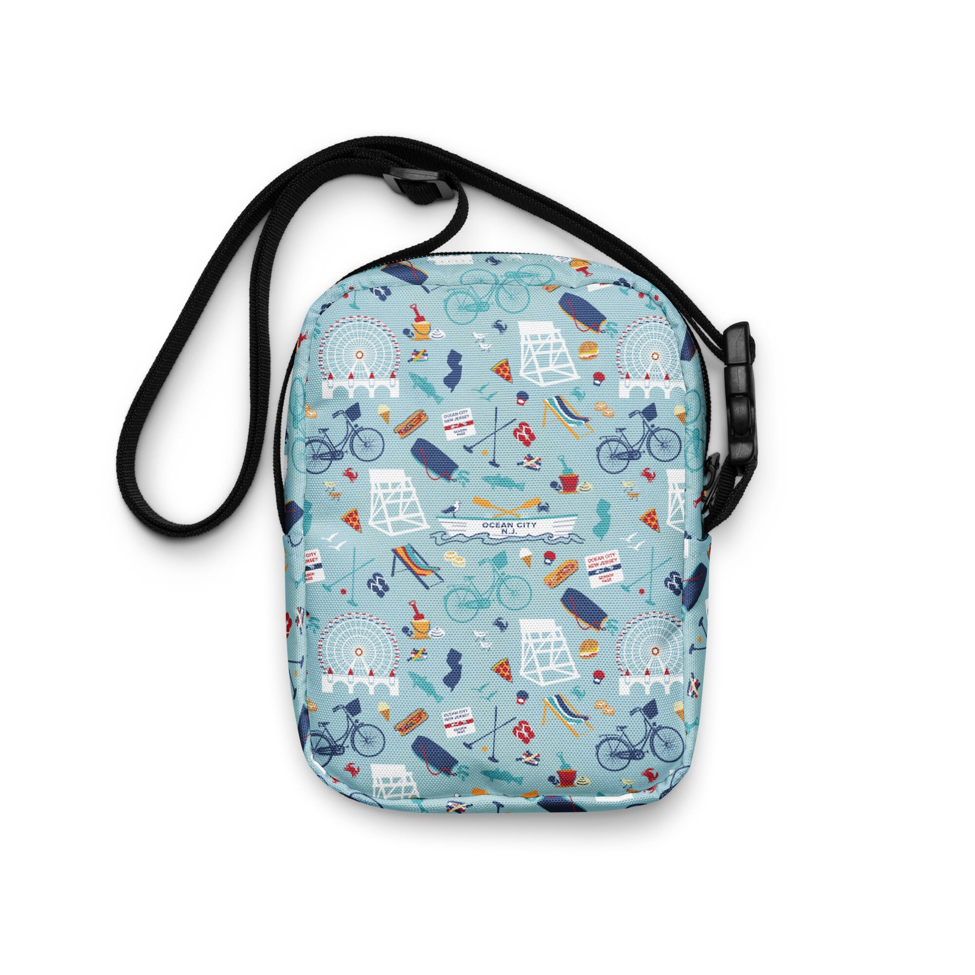 Ocean City, NJ Utility Crossbody Bag, Adjustable Strap Purse for Beach ...