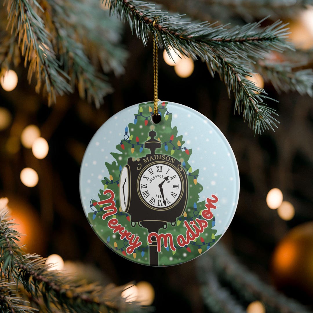 Uniquely Madison NJ Personalized Ceramic Christmas Ornament, Holiday ...