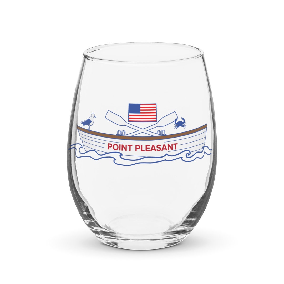 Point Pleasant NJ Stemless Wine Glass, Point Pleasant Beach Glassware ...