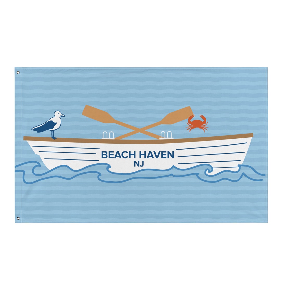 Beach Haven NJ LBI Flag, Beach Haven Wall Banner Decor - Etsy