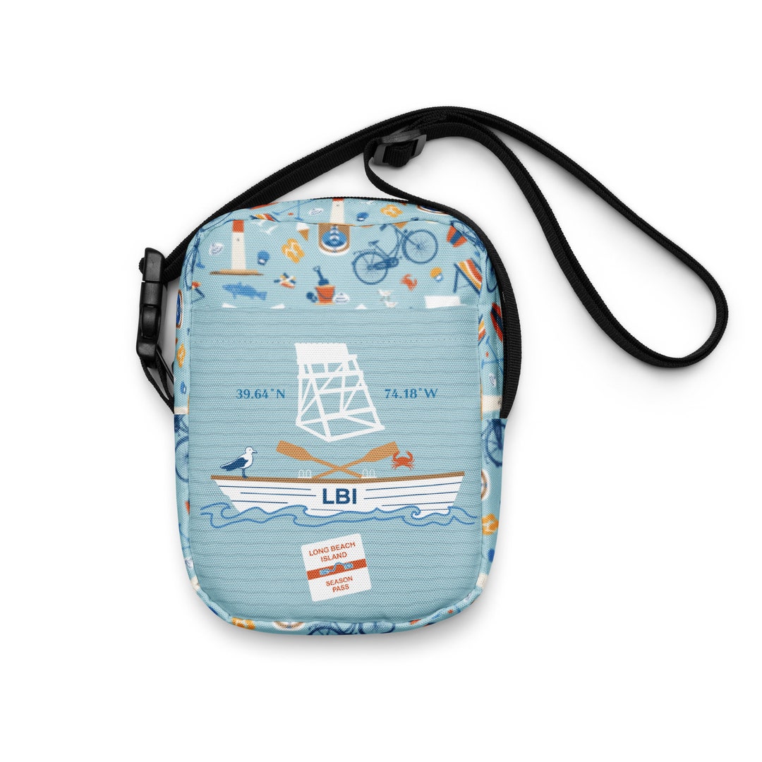 LBI Printed Utility Crossbody Bag, Long Beach Island Purse With Strap ...