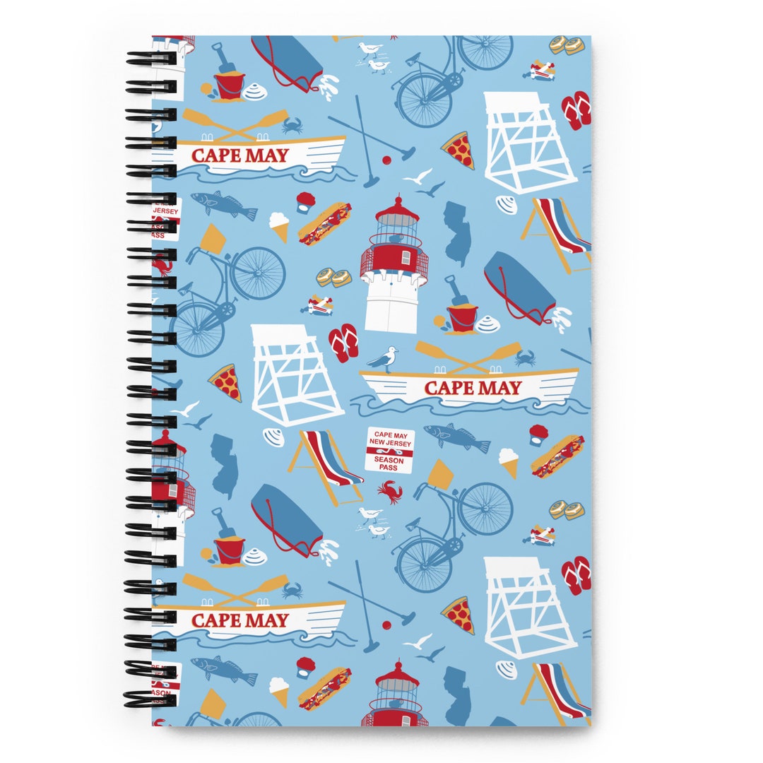 Cape May Design Spiral Notebook, Cape May Artwork Journal for Gift ...
