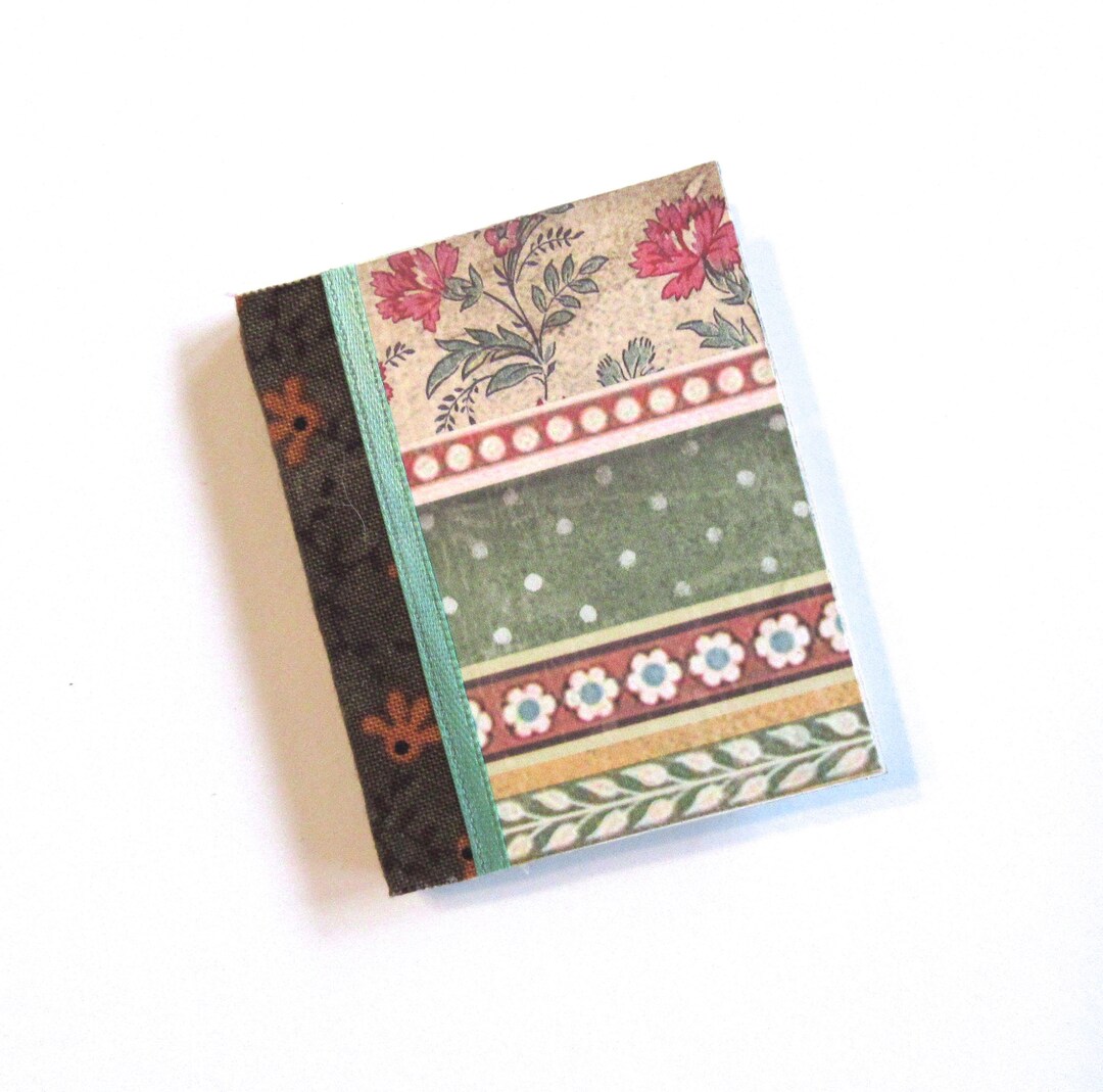 Mini Junk Journal Blank Book Handmade Hardback Vintage Style Borders ...