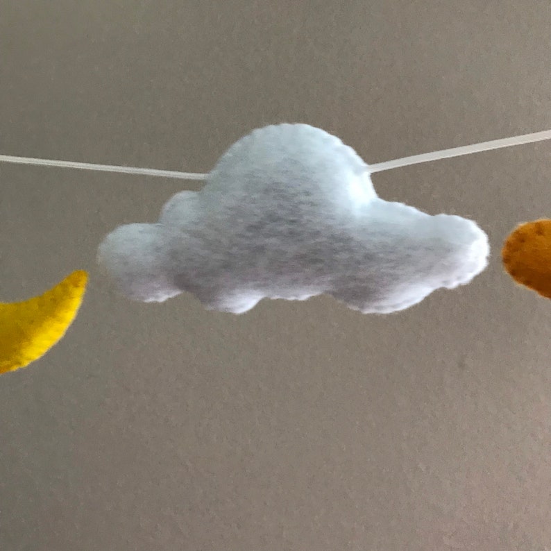 Felt Moon Cloud and Stars Garland felt cloud felt moon | Etsy