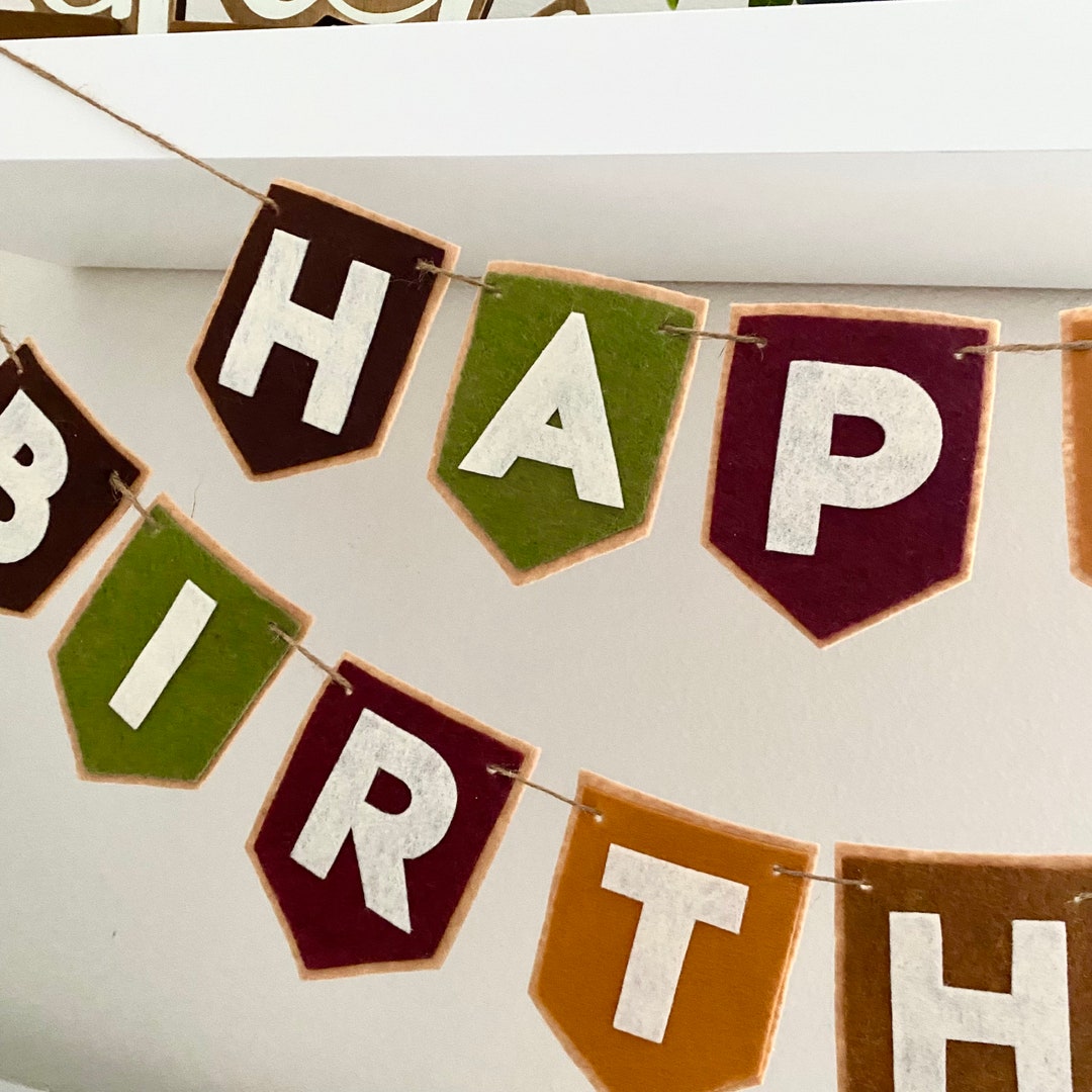 Boho Felt Happy Birthday Banner: Handmade Party Garland - Etsy