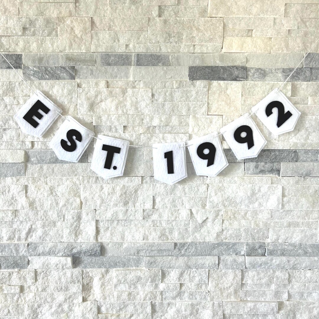 Established Year Felt Sign, Personalized Family Name Banner - Etsy