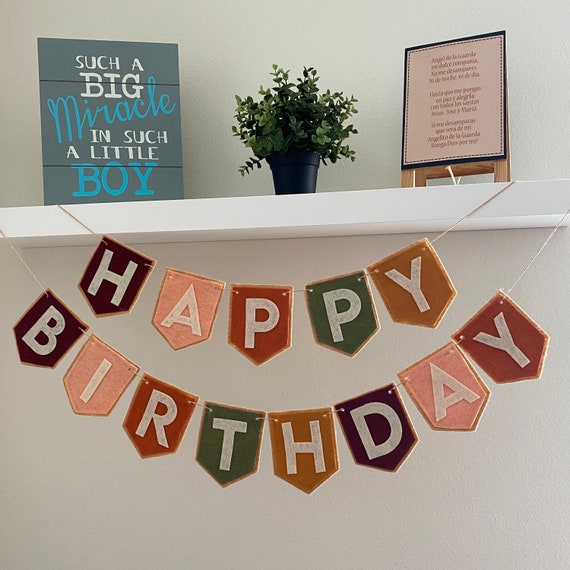 Paper & Party Supplies Party Décor Felt Birthday Banner Happy Birthday ...