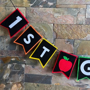 Back to school felt banner first day of school photo props | Etsy