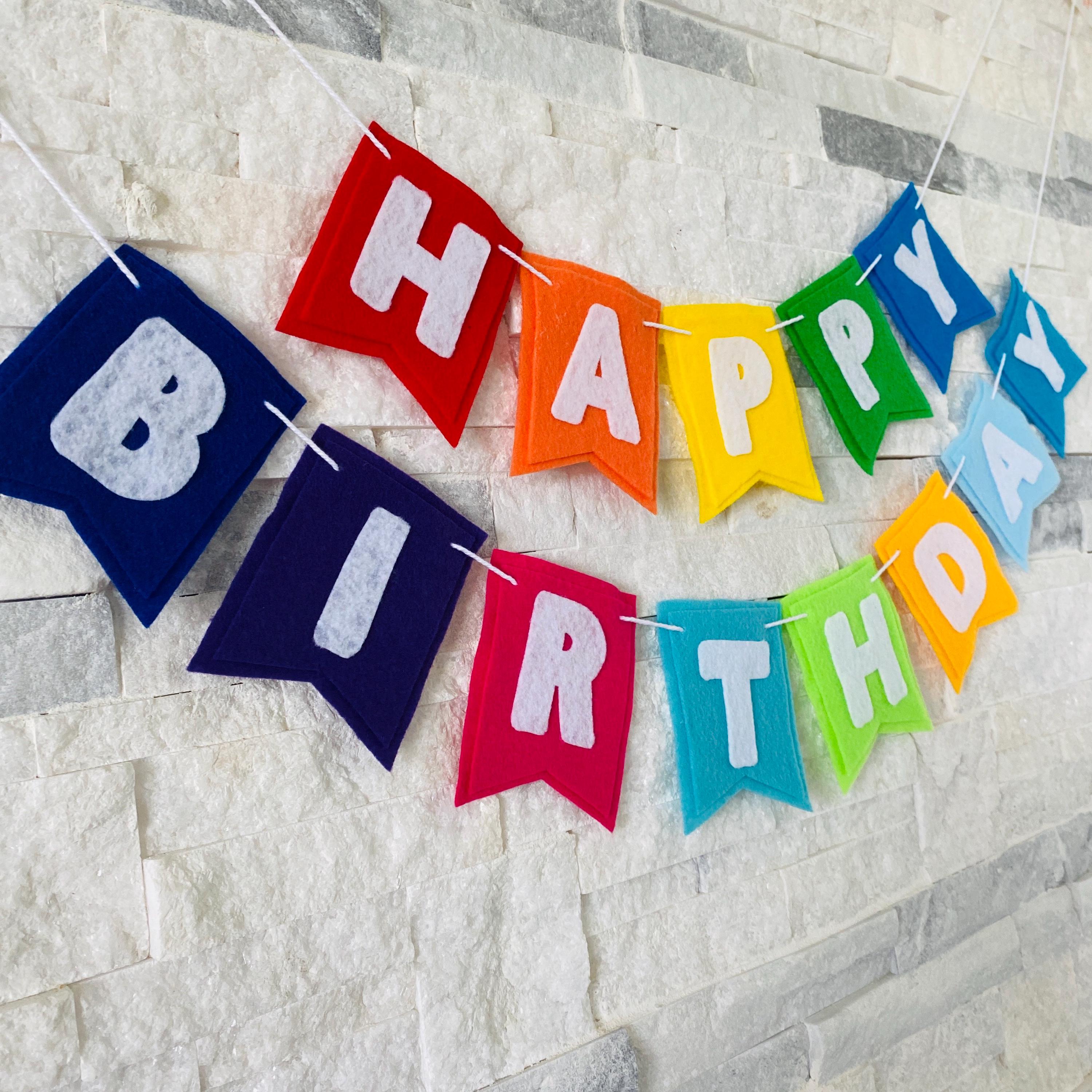 Happy Birthday Rainbow Felt Banner: Handmade Party Garland - Etsy