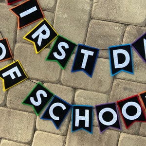 First Day of School Felt Banner, Back to School Banner, First Day of ...
