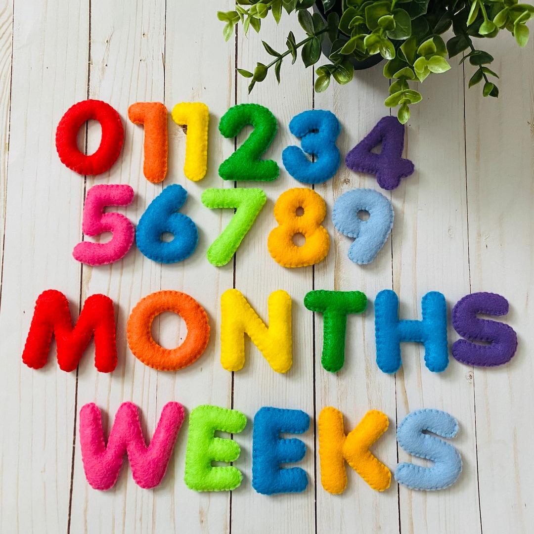 Felt Baby Milestone Numbers: Photo Prop, Weeks & Months - Etsy