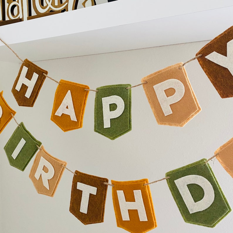 Boho Felt Happy Birthday Banner Birthday Felt Banner Boho - Etsy