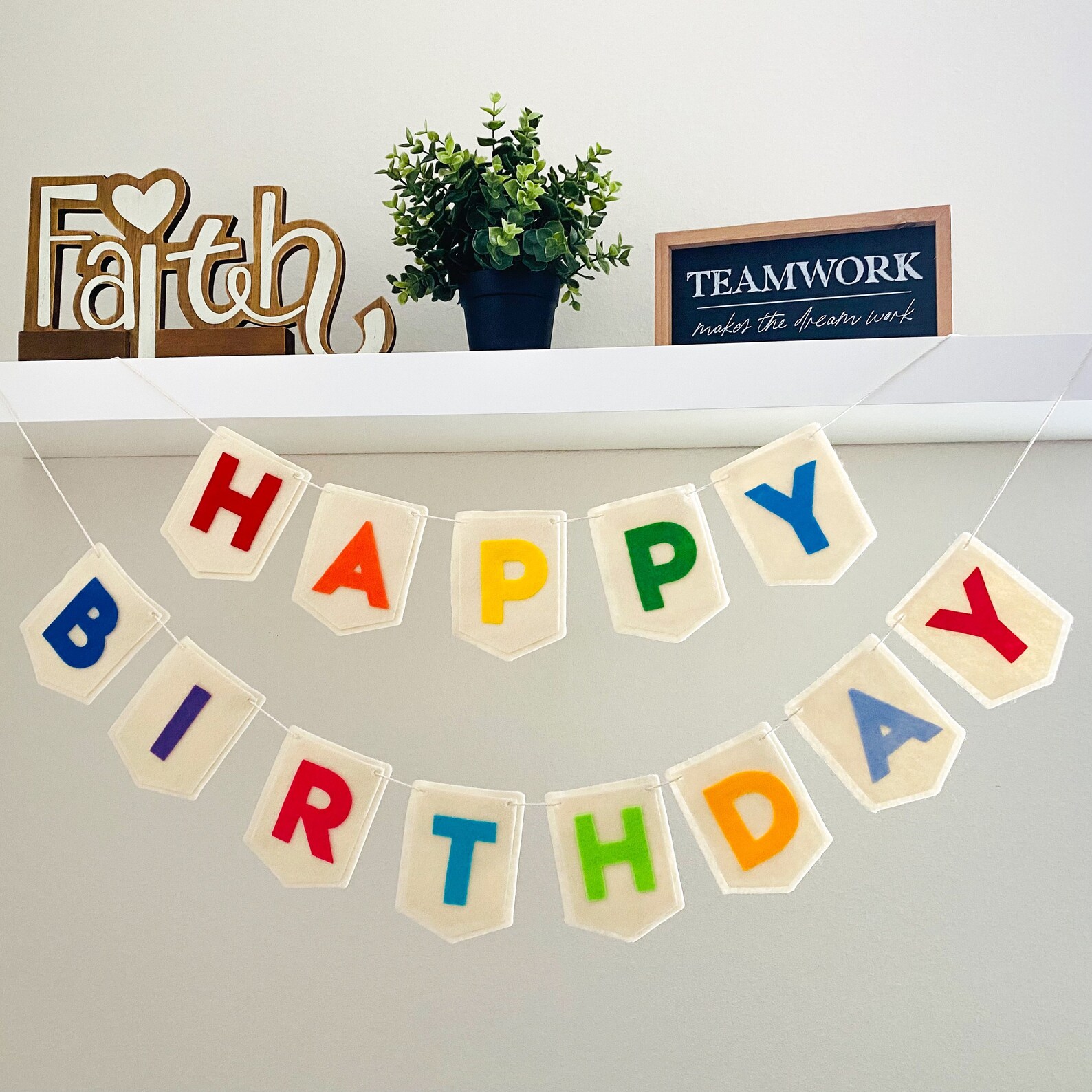 Happy Birthday Rainbow Banner, Rainbow Birthday Felt Banner, Party ...
