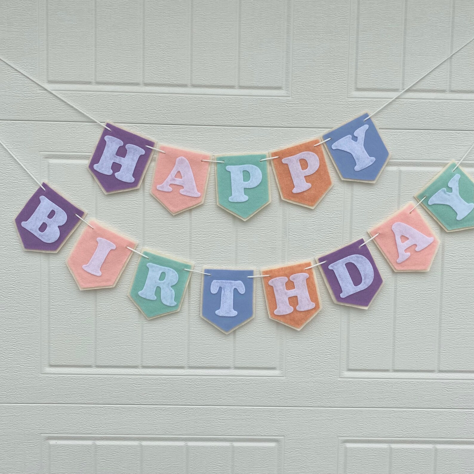 Happy Birthday Banner Birthday Felt Banner Pastel Colors - Etsy