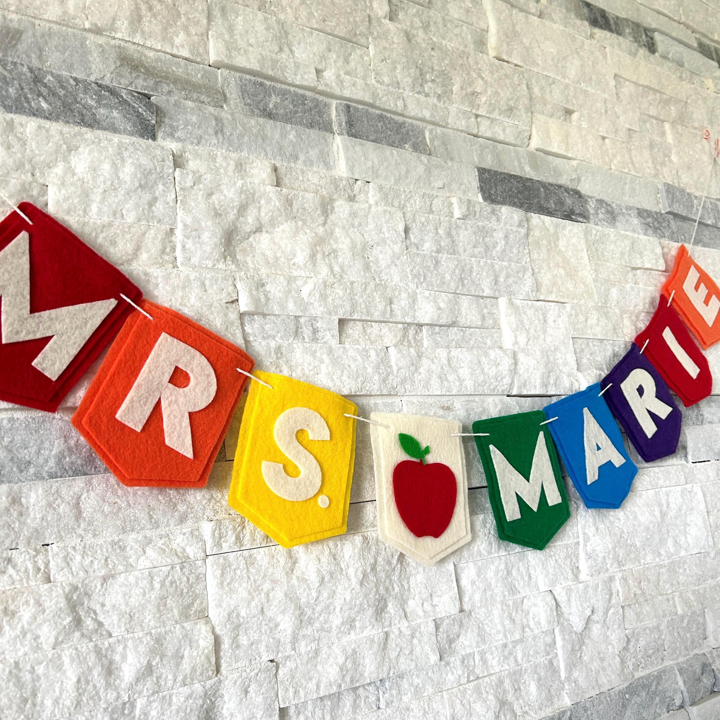 Personalized Teacher Felt Banner, Custom Name Felt Banner, Classroom ...