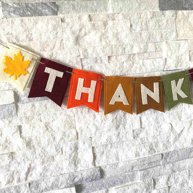 Thankful Felt Banner, Thanksgiving Felt Banner, Thanksgiving Decoration ...