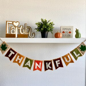 Thankful Felt Banner, Thanksgiving Felt Banner, Thanksgiving Decoration ...