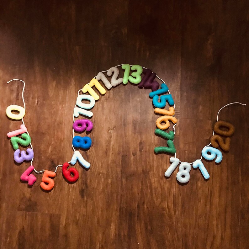 Felt Numbers Garland Numbers Garland Felt Garland Learning - Etsy